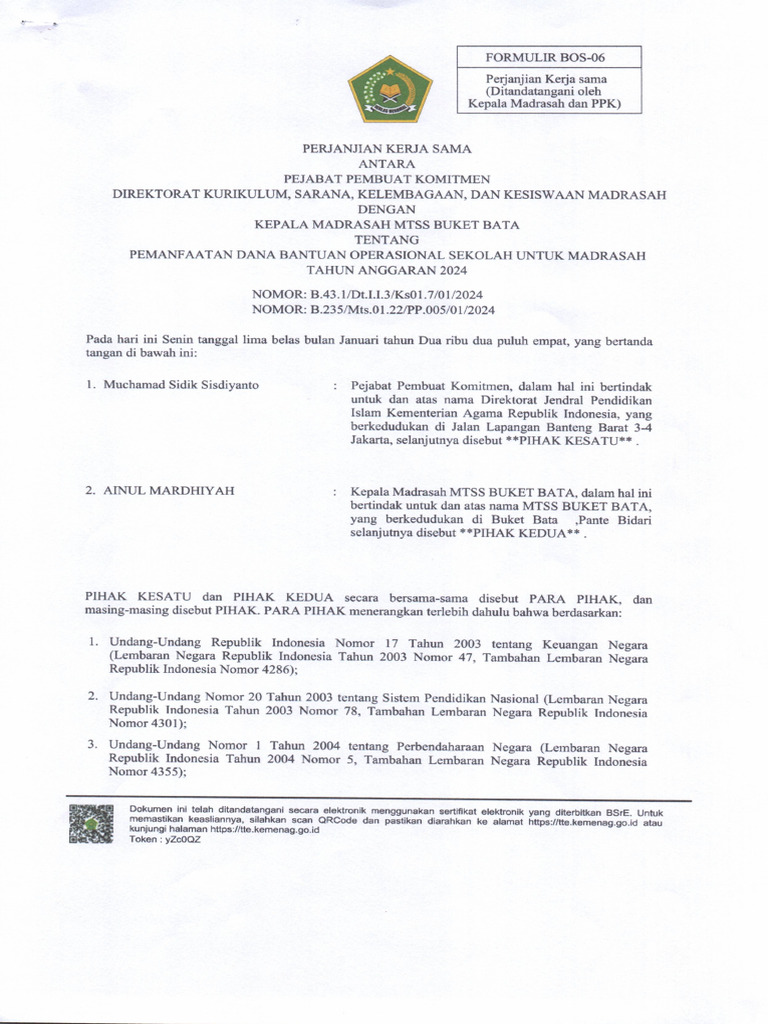 Perjanjian Buket | PDF