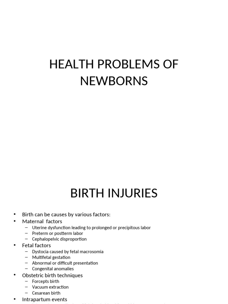 Health Problems of Newborns | PDF | Candidiasis | Childbirth