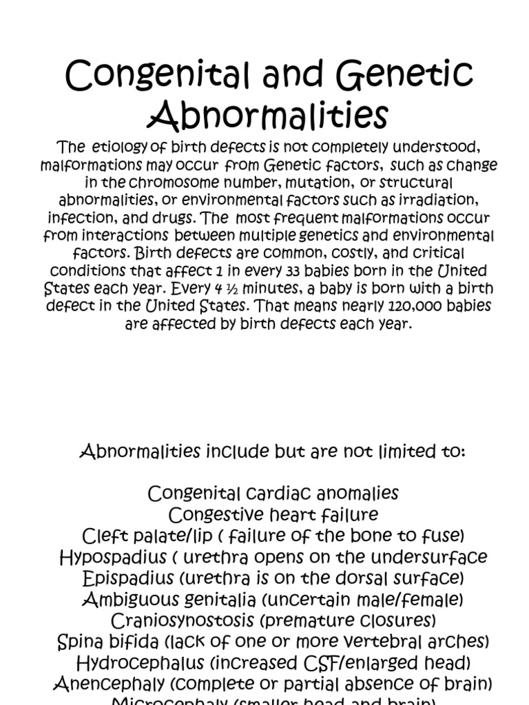 Congenital and Genetic Abnormalities | PDF | Animal Diseases ...