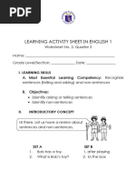 Sentence vs. Non-Sentence Worksheet | PDF
