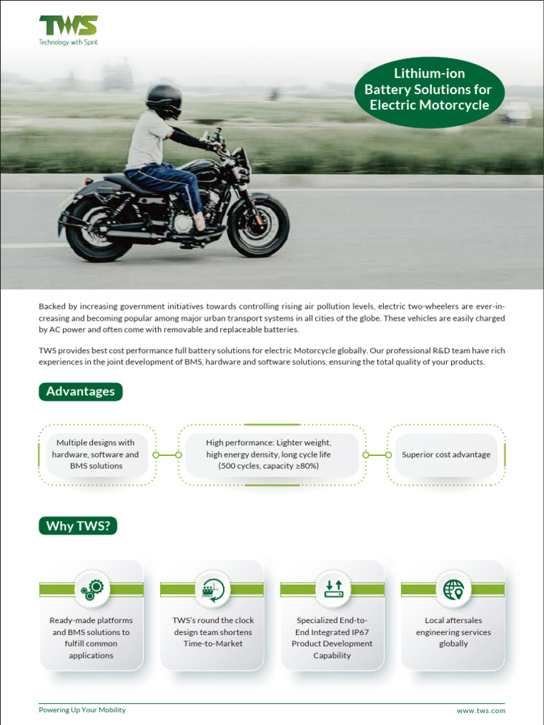 TWS Product Flyer-Lithium-ion Battery Solutions For Electric Motorcycle ...