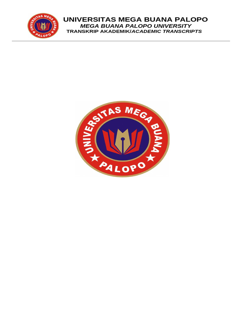 Template Transkrip Universitas Mega Buana Palopo | PDF