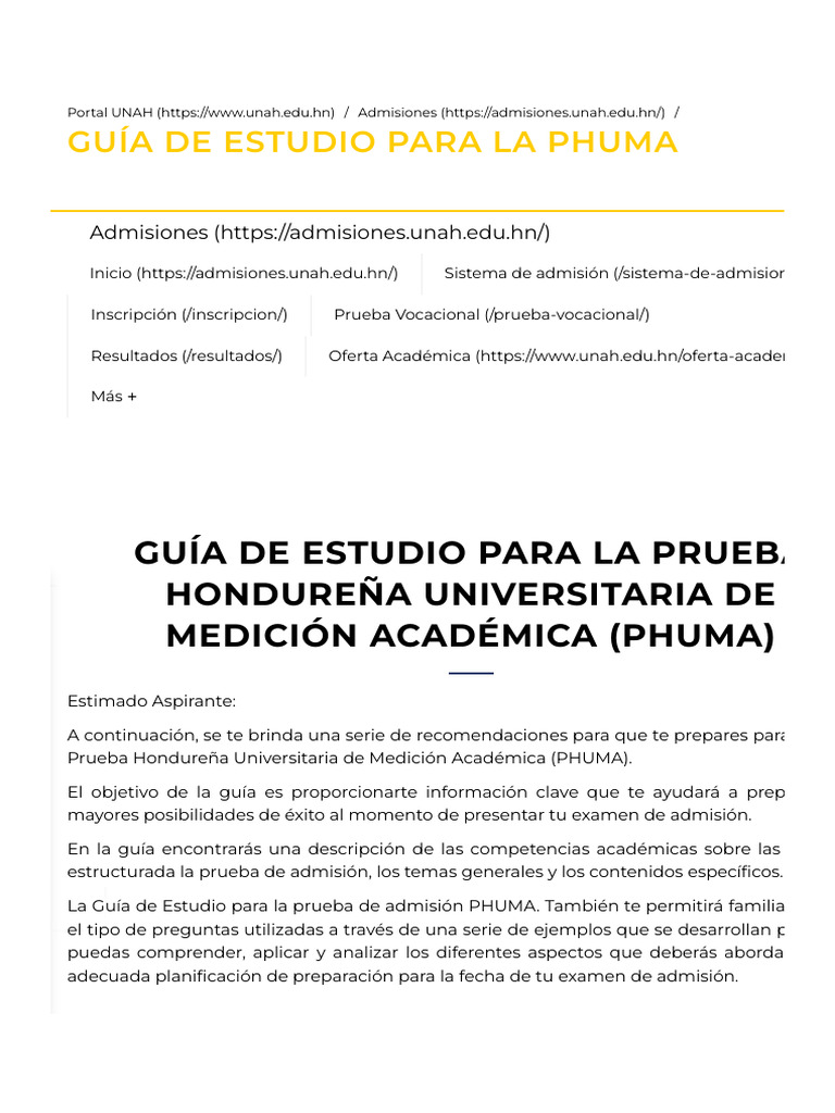 Guía de Estudio para La PHUMA | PDF