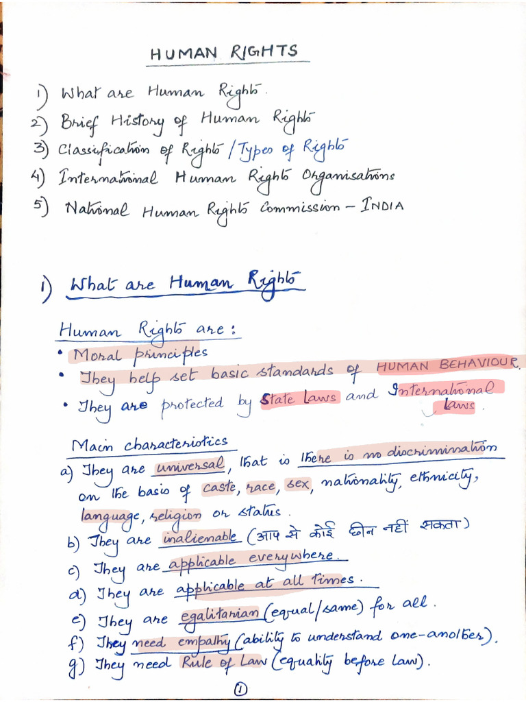Human Rights Meaning, Brief History, Classification 250512 213357 | PDF