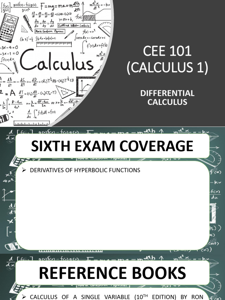 11 CEE 101 CALCULUS 1 Derivative of Hyperbolic Function | PDF ...