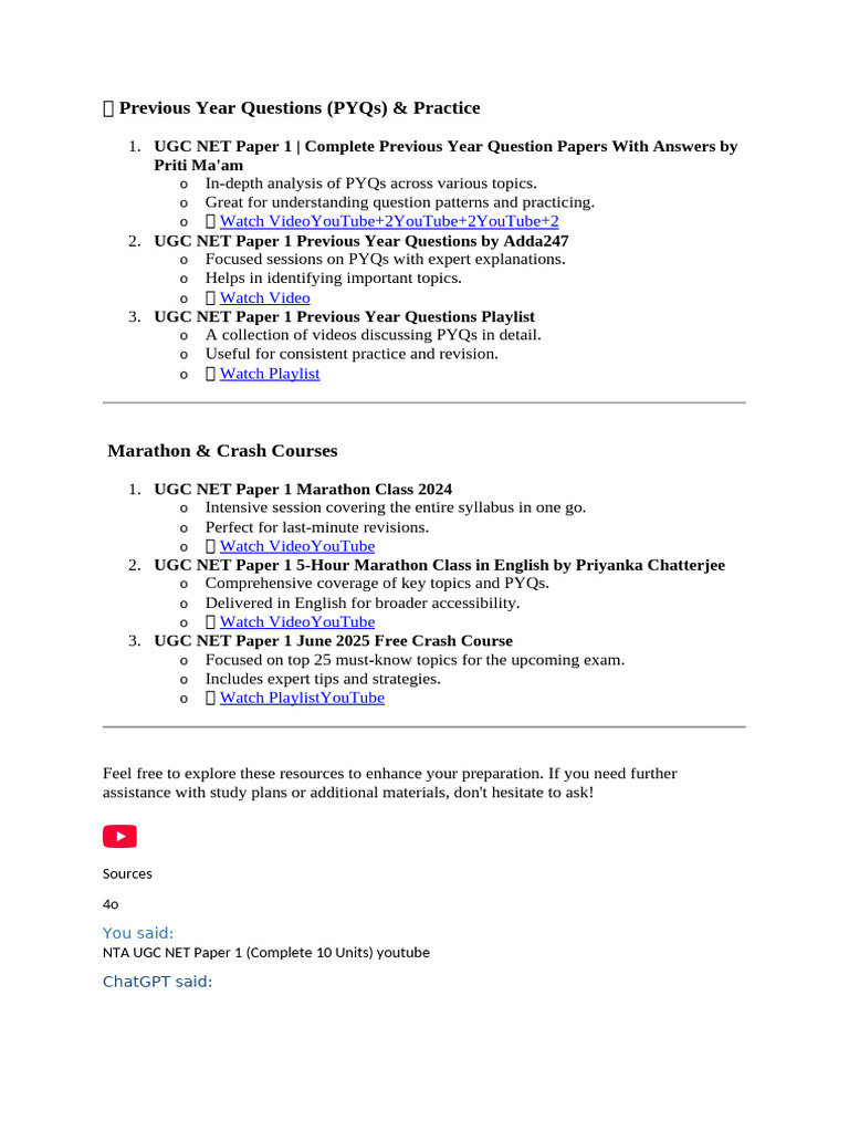 UGC NET Paper 1 PYQs & Marathon Classes | PDF