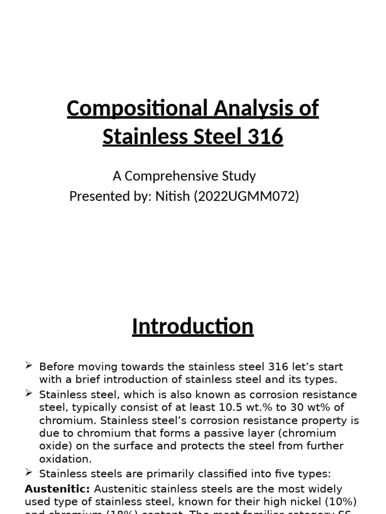 SS316 Stainless Steel Composition Analysis | PDF | Stainless Steel | Steel