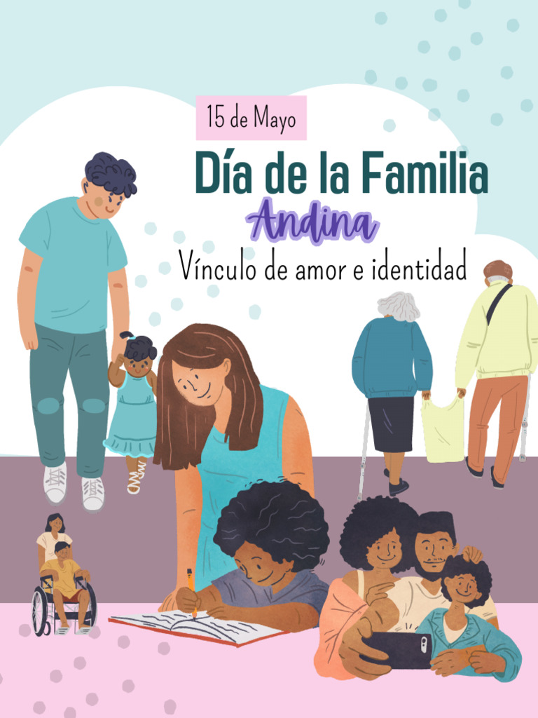 Post de Instagram Día de la Familia Ilustración Celeste y Rosado | PDF