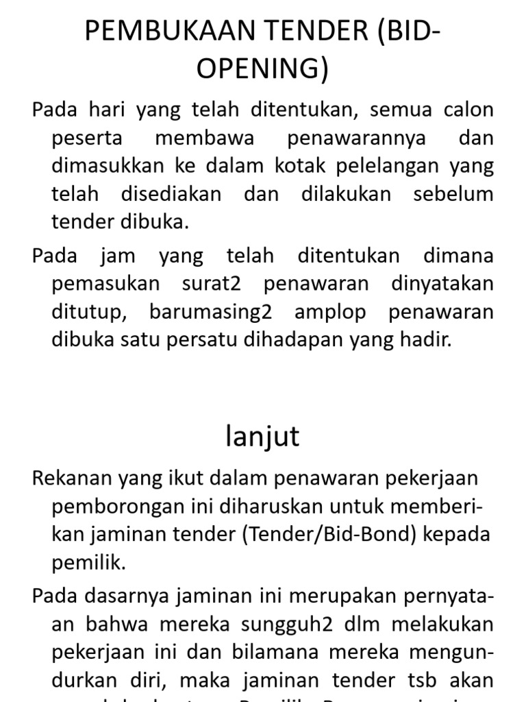 Proses Tender | PDF