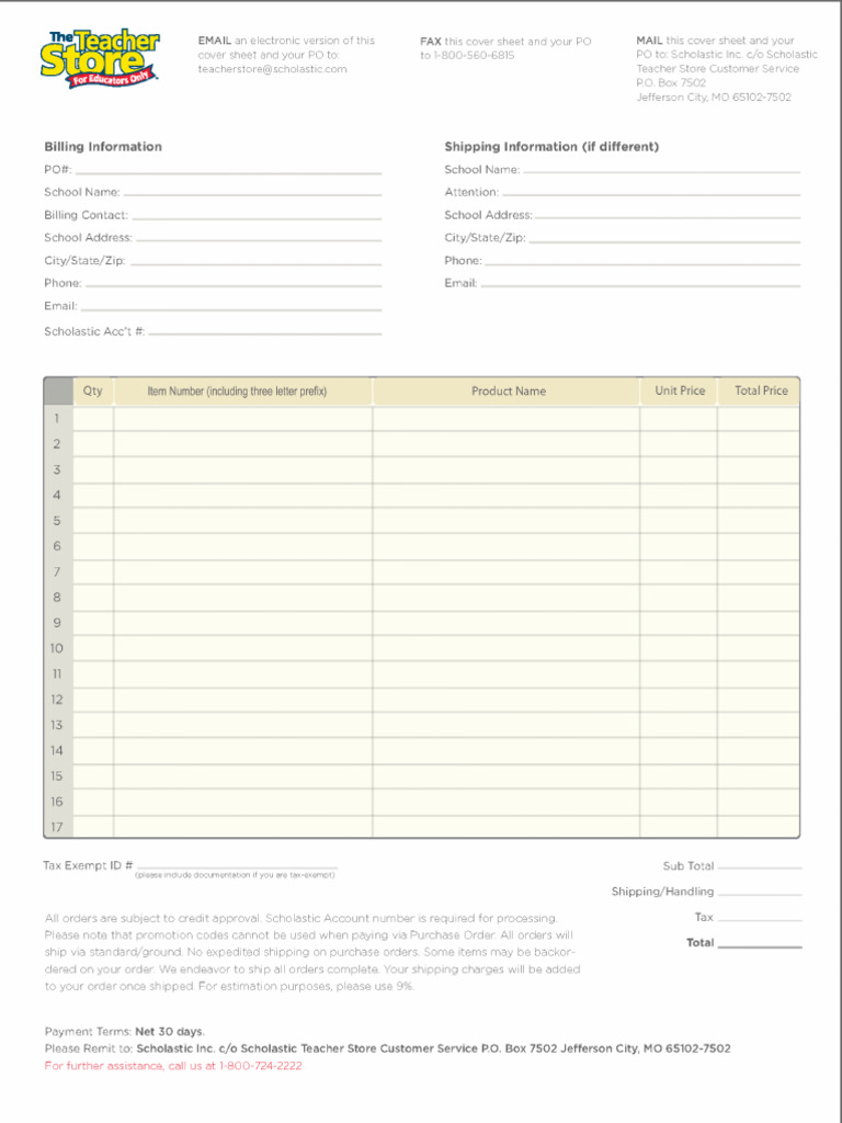 Purchase Order Form | PDF