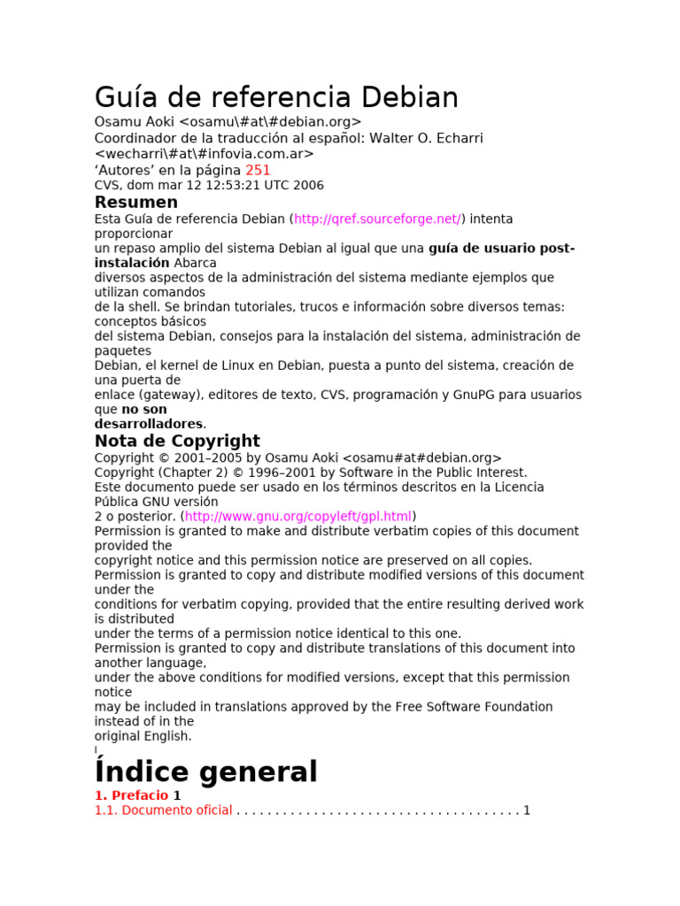 Guía de referencia Debian | PDF | sistema de nombres de dominio | Informática