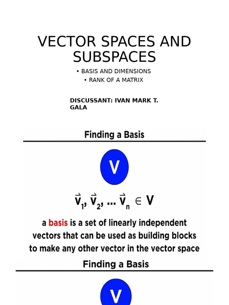Basis Dimensions and Rank Ivan Mark Gala | PDF