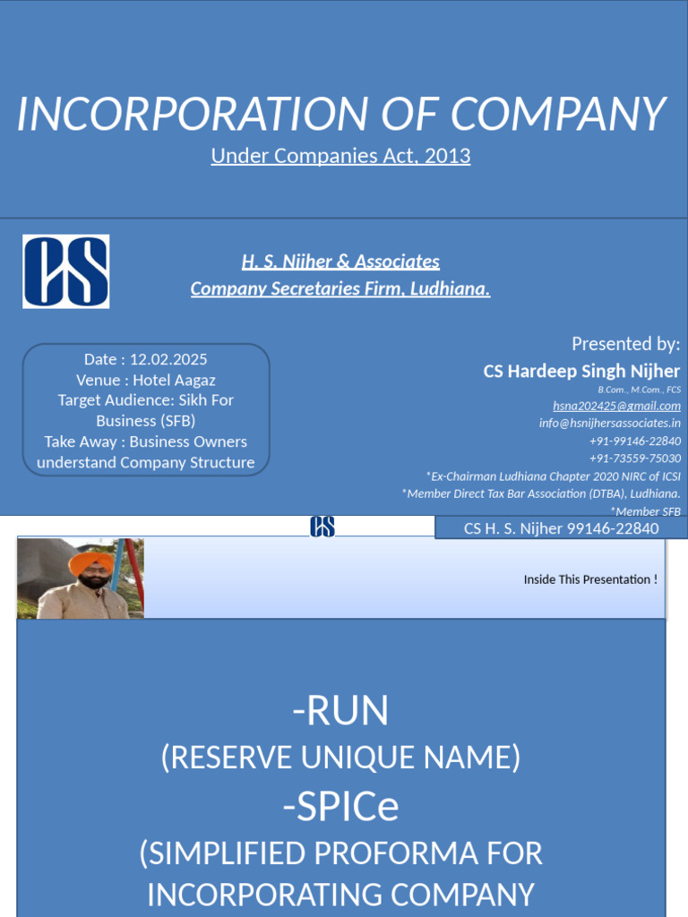 Incorporation of Company | PDF
