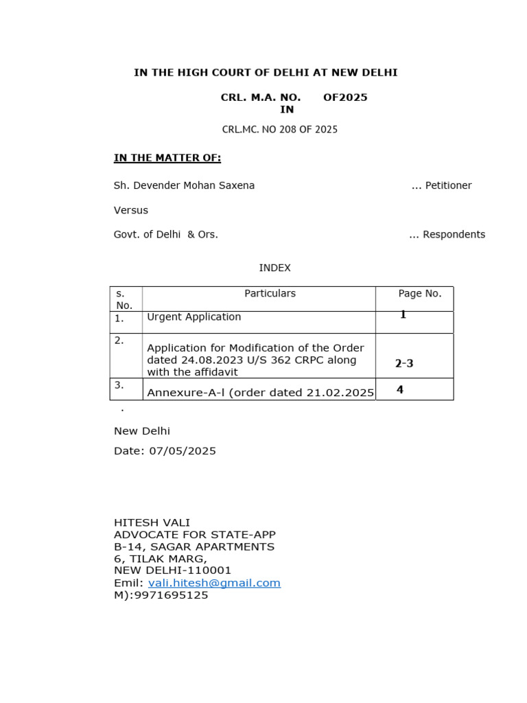 Sh. Devender Mohan Saxena Vs State..... | PDF