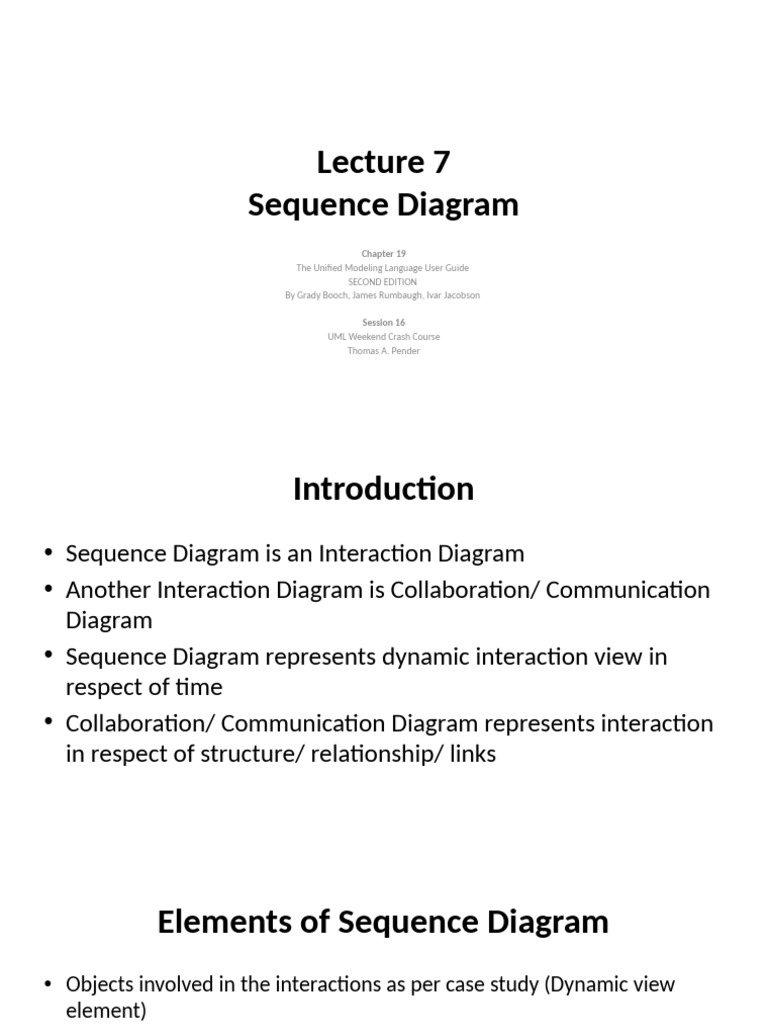 OOAD - Lecture 7 - Sequence Diagram-Fall24-25 | PDF | Unified Modeling ...