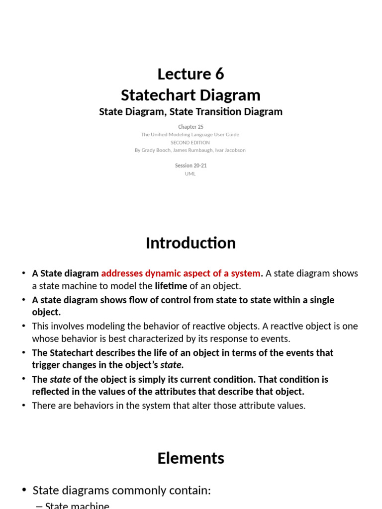 OOAD Lecture 6 Statechart Diagram-Fall24-25 | PDF | Unified Modeling ...