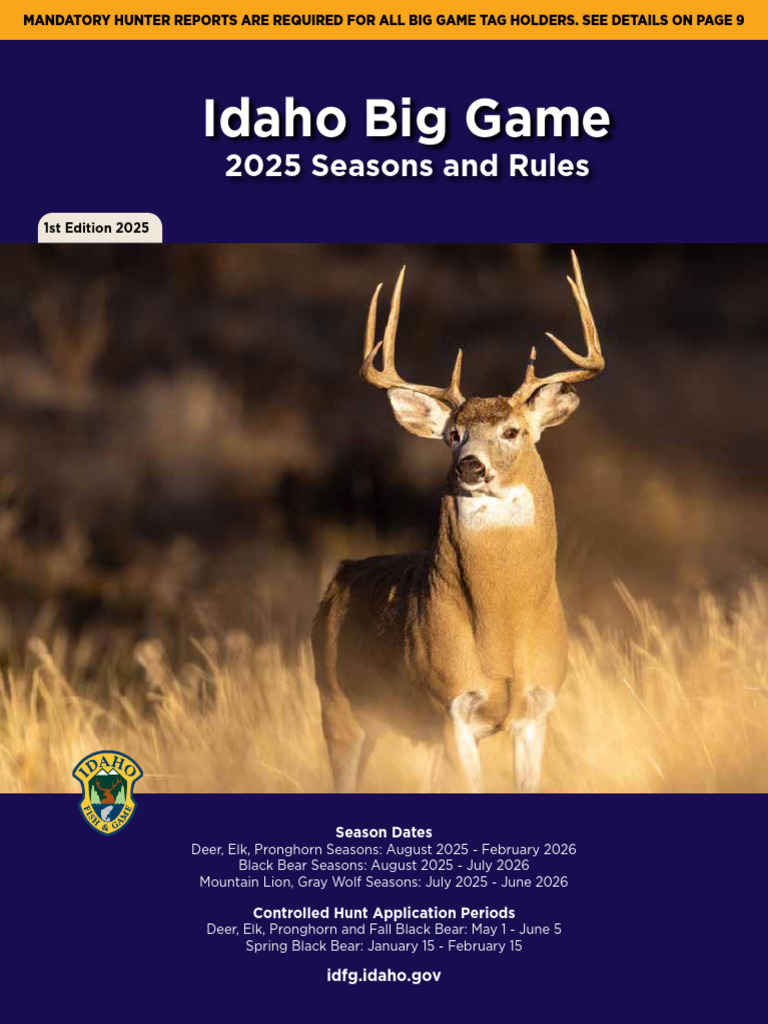 Seasons Rules Big Game 2025 | PDF | Hunting | Deer