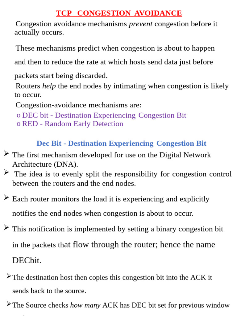 TCP Congestion Avoidance | PDF | Network Congestion | Transmission Control Protocol