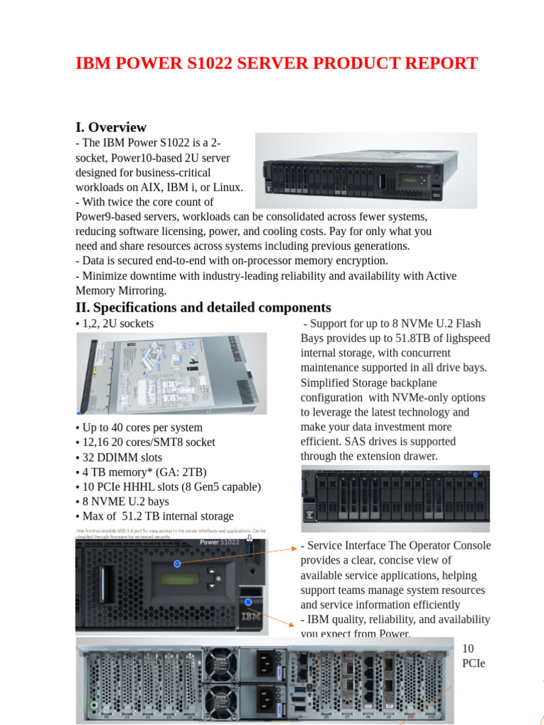 Ibm Power S1022 Server Product Report | PDF | Computing | Computer Science