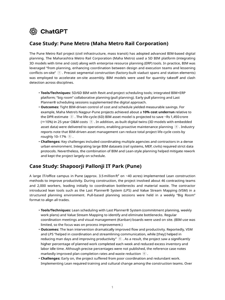Case Study - Pune Metro (Maha Metro Rail Corporation) | PDF | Building ...