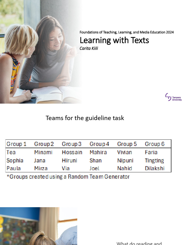 Learning With Texts (9.9.2024) | PDF | Reading Comprehension | Psychology