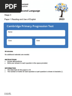 Cambridge Primary ESL Checkpoint 2024 | PDF