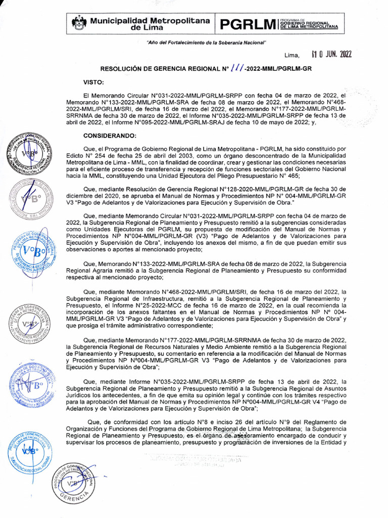 NP 004-2022 V4 Pago de Adelantos y de Valorizaciones para Ejecución y Supervisión de Obra | PDF