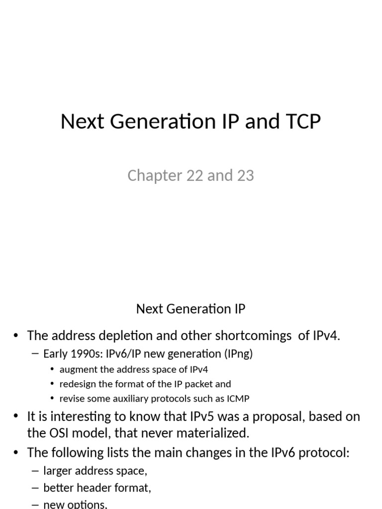 Chapter 22 and 23 IPv6 and TCP IP | PDF | Port (Computer Networking ...