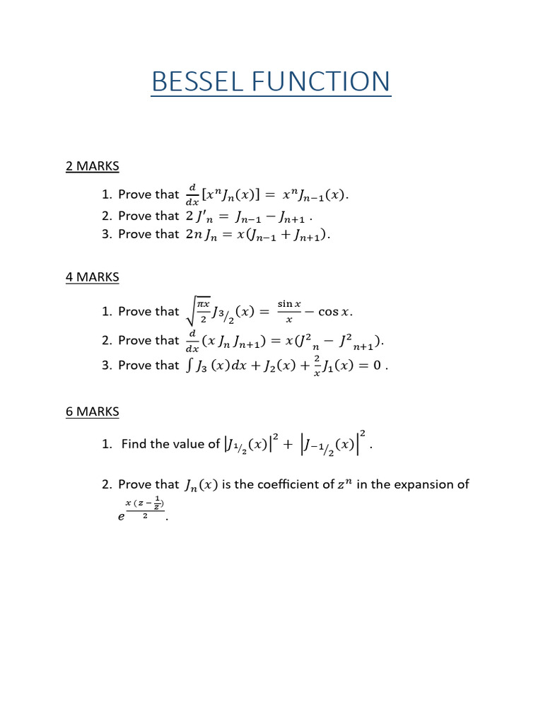 Bessel Function Question | PDF