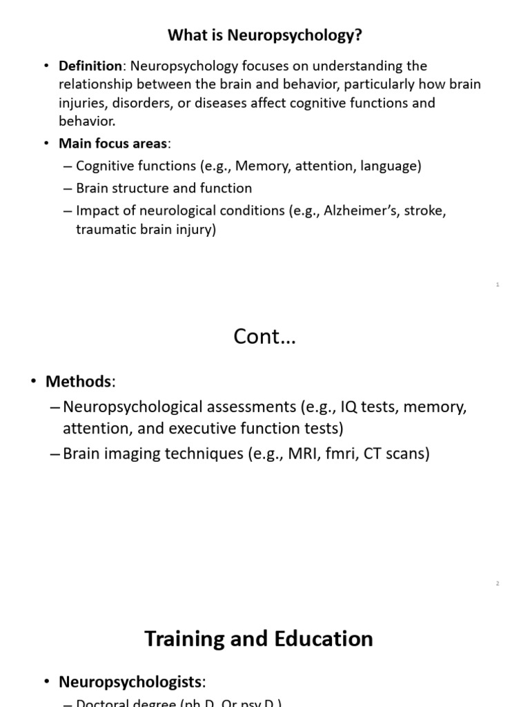 Understanding Neuropsychology Basics | PDF