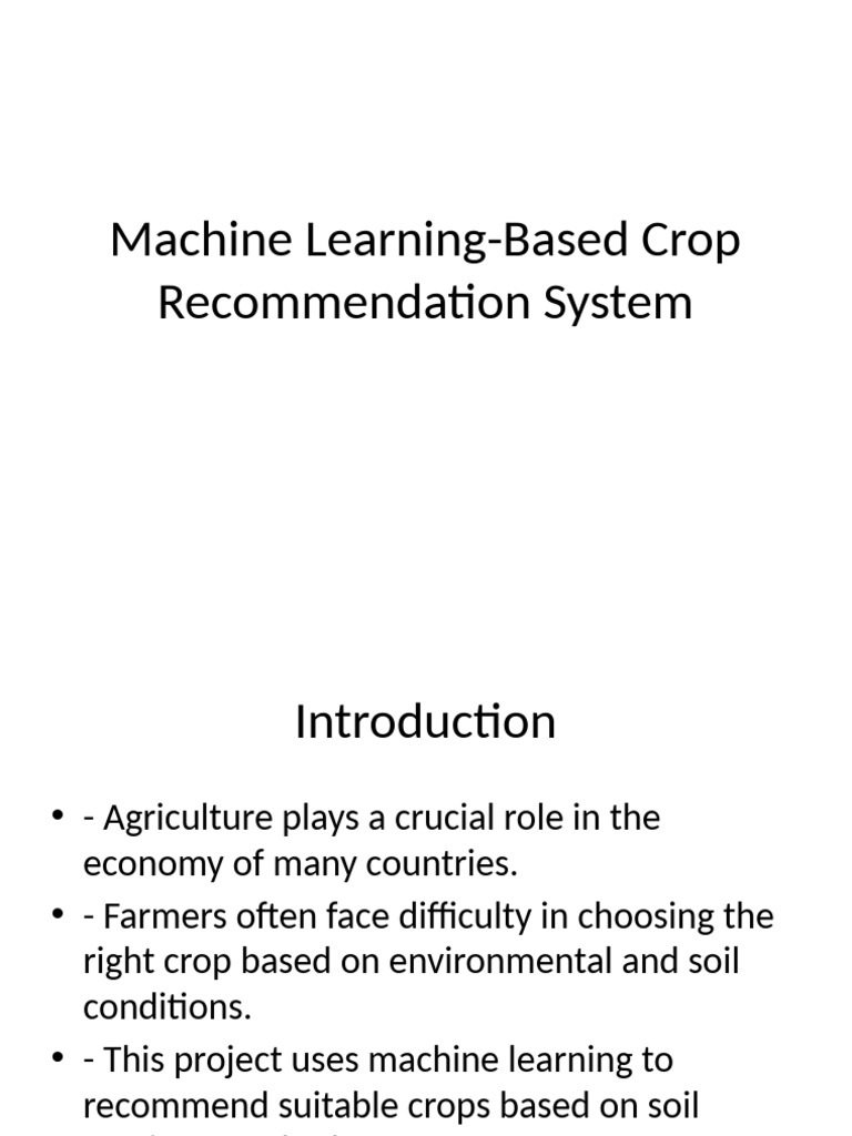 Crop Recommendation | PDF