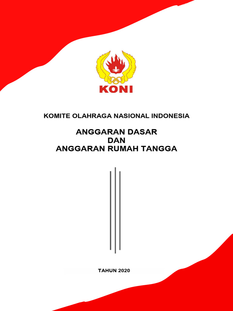 Anggaran Dasar KONI 2020: Struktur dan Tujuan | PDF