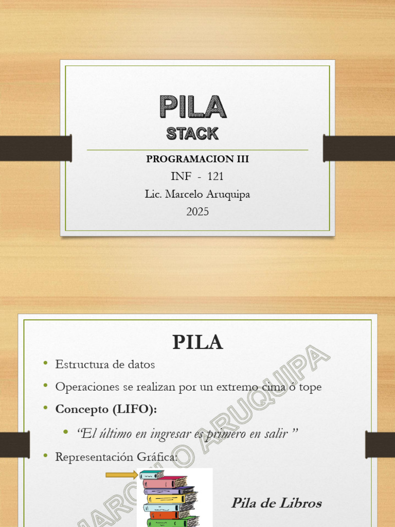 SESION 3 Clase Pilas | PDF | Programación de computadoras | Métodos ...