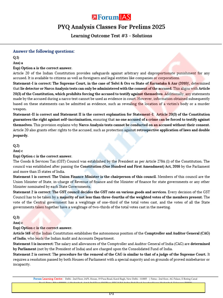 PYQ 2025 Polity Lot 03 Sol @upscmartofficial | PDF | Citizenship | Habeas Corpus