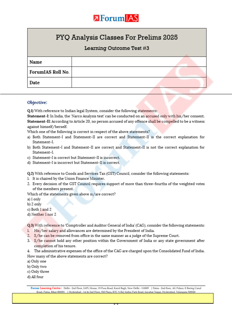 PYQ 2025 Polity Lot 03 QP @upscmartofficial | PDF | Writ | Citizenship