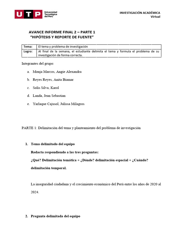 Avance de Informe Final 2 Part. 1 | PDF | Valores | Econometría