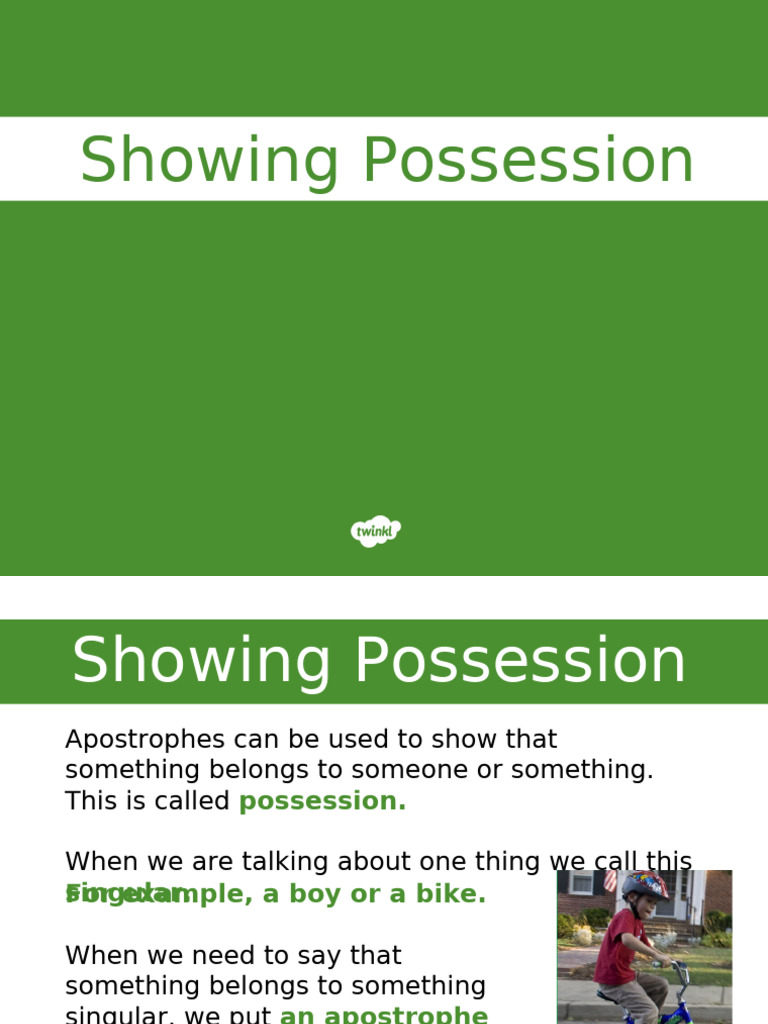 Using The Possessive Apostrophe Powerpoint | PDF | Plural | Language ...