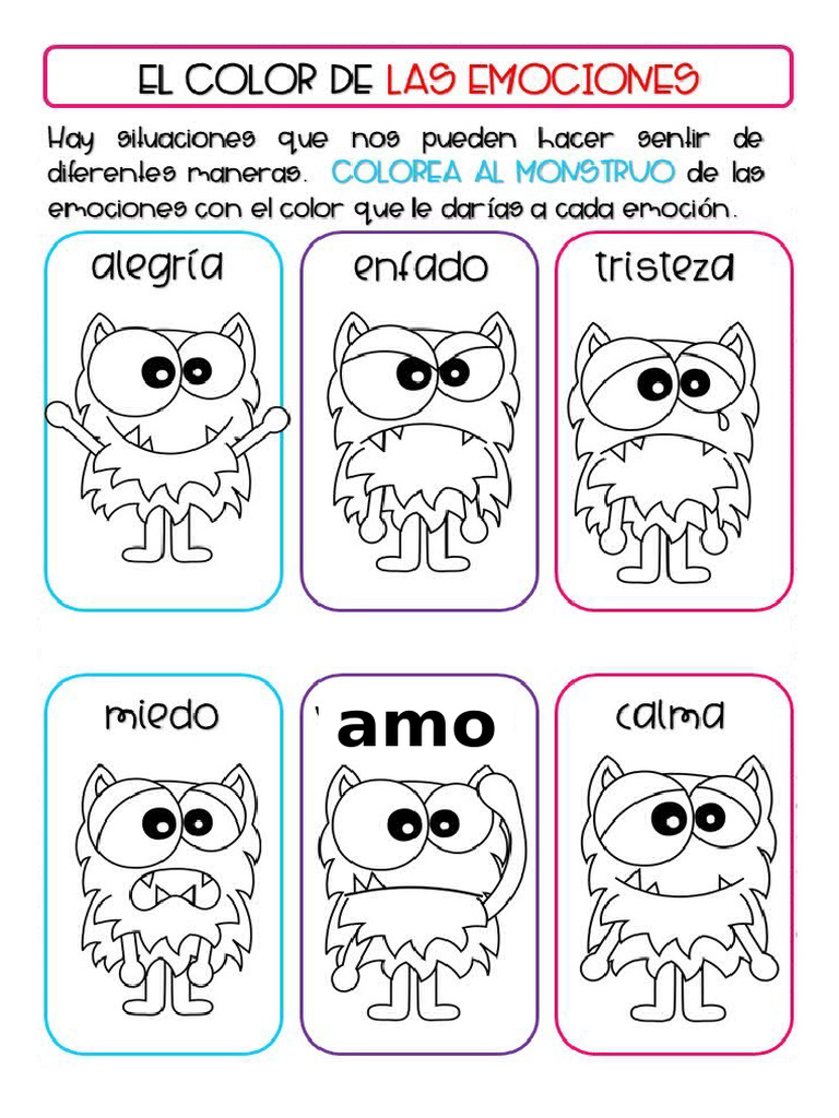 Colorea Los Monstruos de Colores | PDF