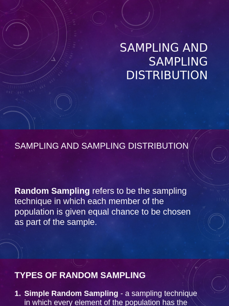 Sampling and Sampling Distribution | PDF | Variance | Sampling (Statistics)