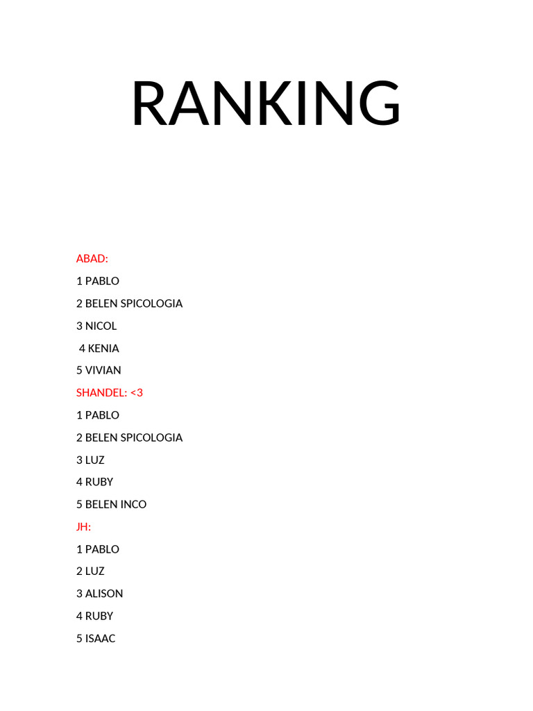 Ranking | PDF
