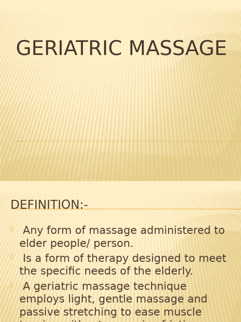 Chapter-11. Geriatric Massage | PDF