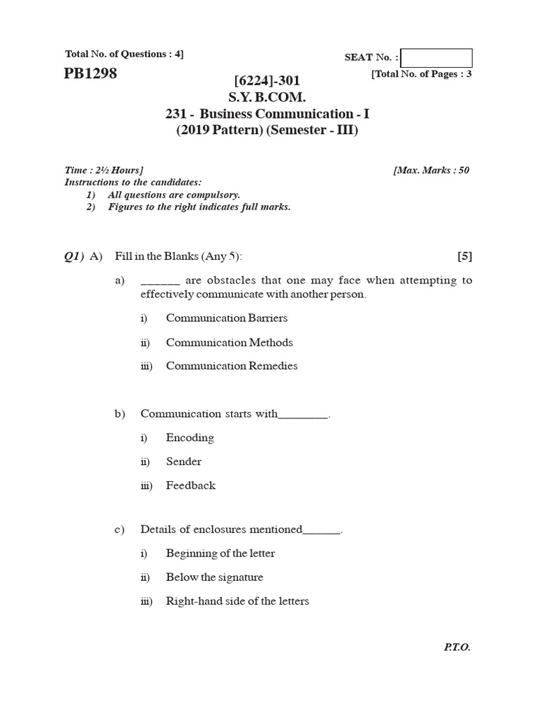 (Sem. - III) 2019 Pattern | PDF | Valuation (Finance) | Equity (Finance)
