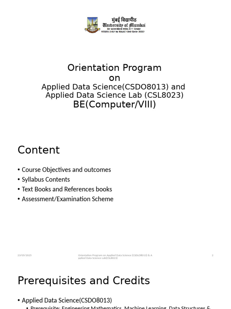 Applied Data Science Orientation | PDF | Time Series | Data Science