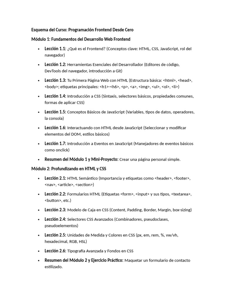 Curso Completo de Frontend: HTML, CSS y JS | PDF | Script Java | HTML