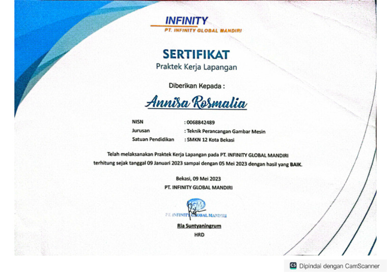 Sertifikat PKL | PDF