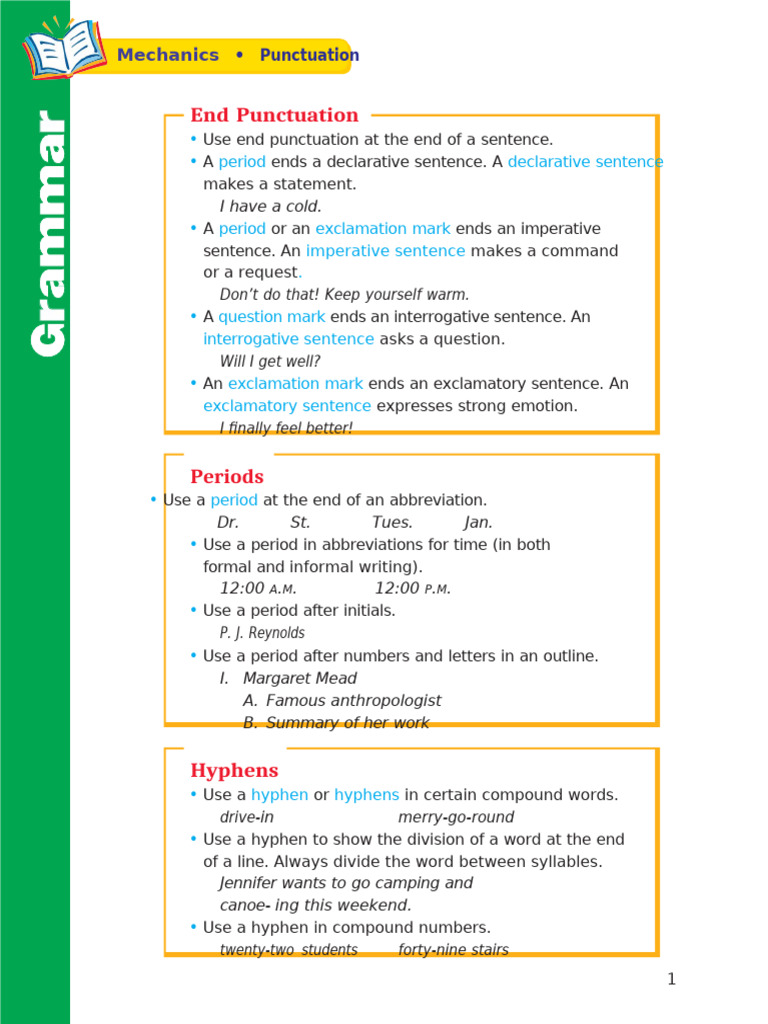 Punctuation and Mechanics Guide | PDF | Comma | Punctuation