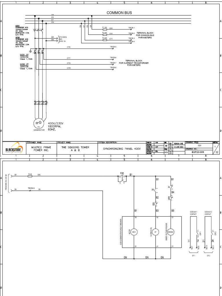 A&b Circuit Diagram Synchronizing 400v | PDF | Relay | Electrical Equipment