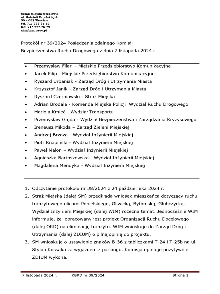 KBRD 07 11 2024 Protokol | PDF