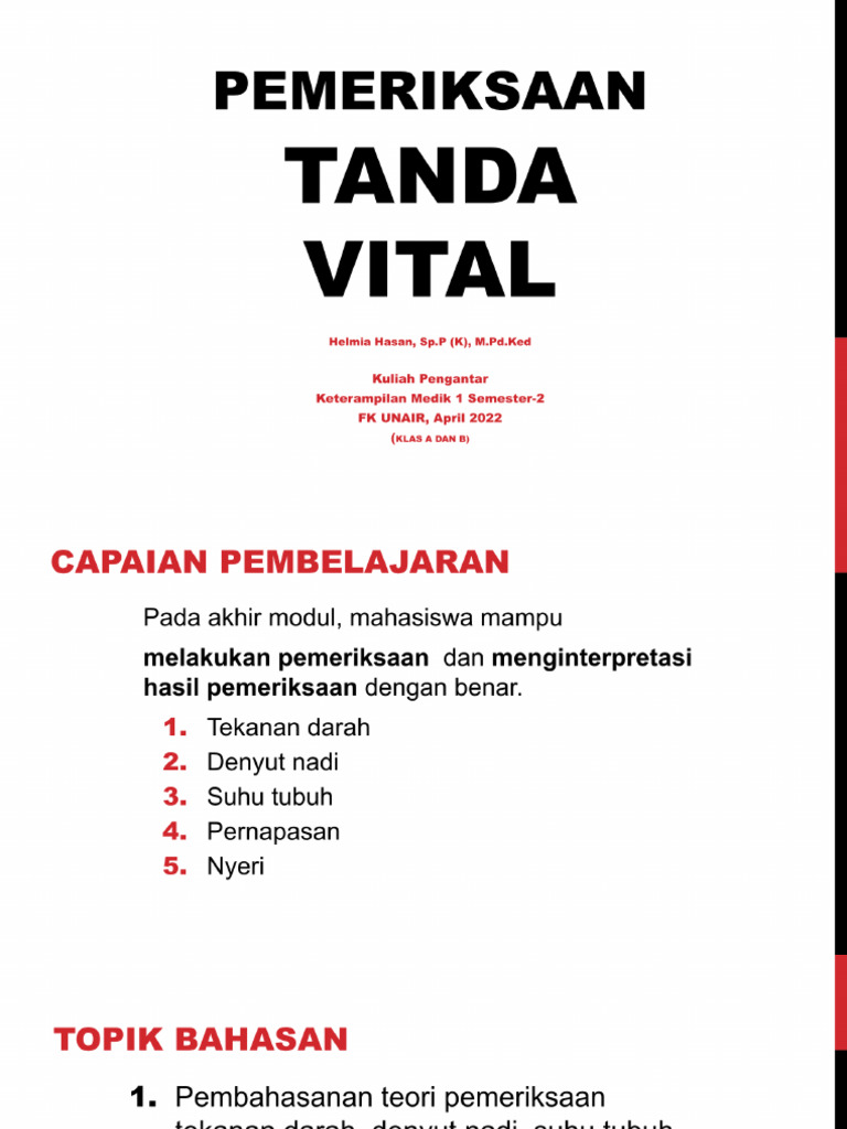 PEMERIKSAAN TANDA VITAL | PDF