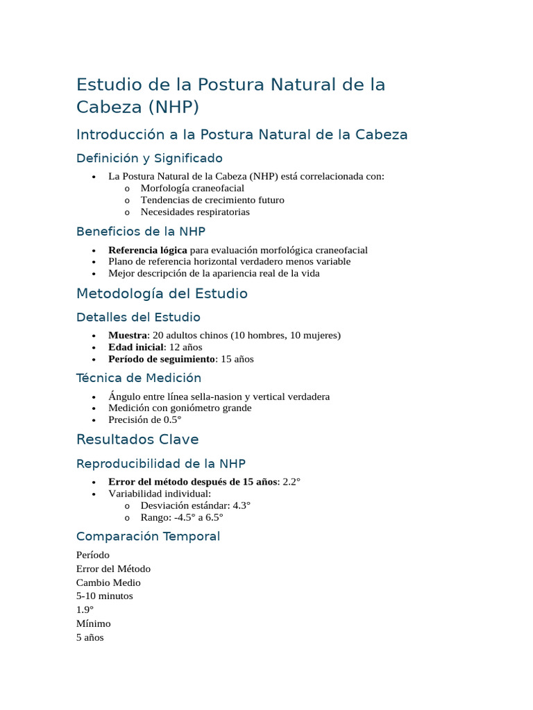 Posicion Natural de La Cabeza Resunen | PDF | Diferencia